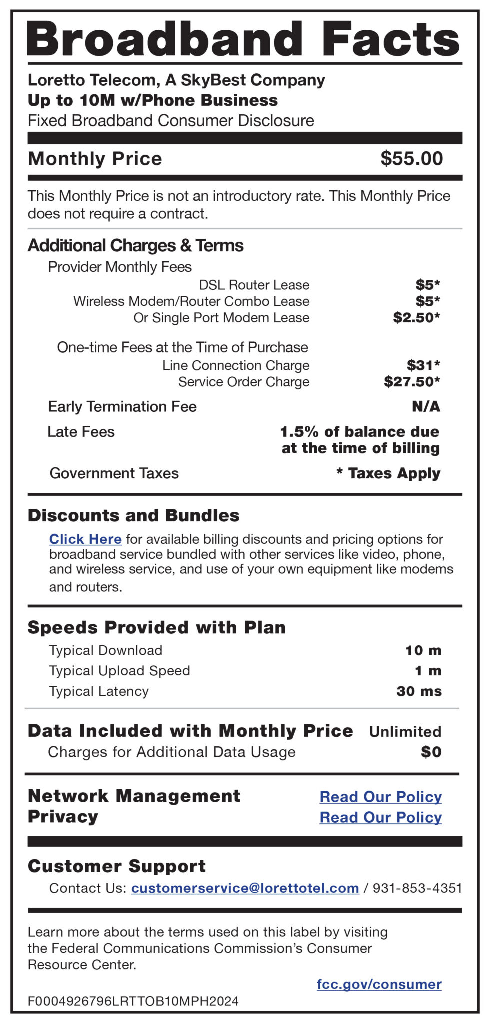 Business - Loretto Telecom, a SkyBest Company