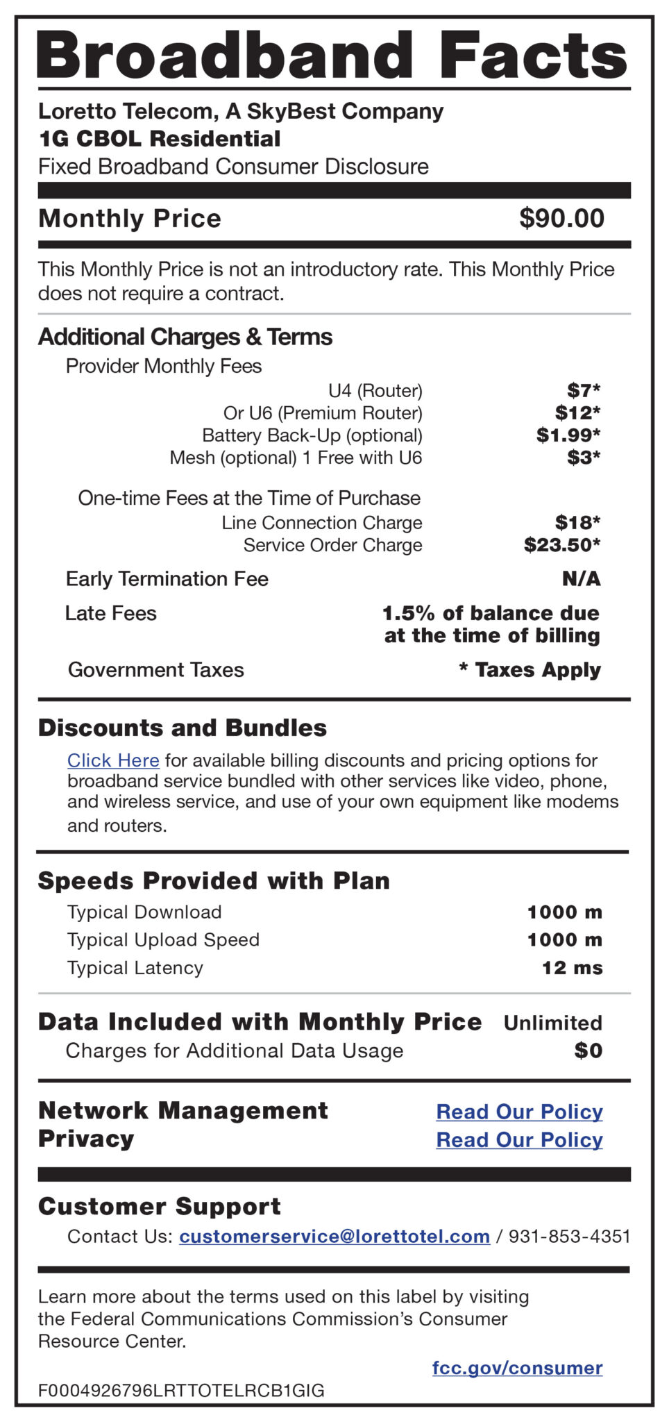Fiber/Internet - Loretto Telecom, a SkyBest Company
